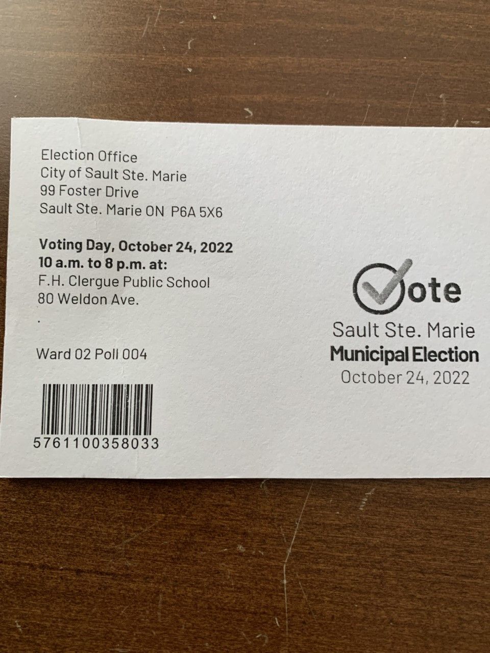 City works to correct 'You Vote At' cards for upcoming election | Sault ...