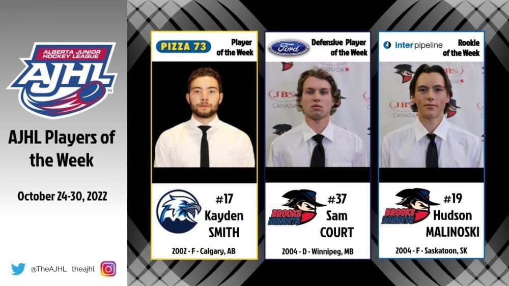 AJHL Weekly Player Award Honours | Fairview Post