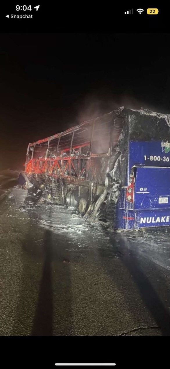 Bus carrying U18AAA Trappers catches fire, explodes - PHOTO GALLERY ...