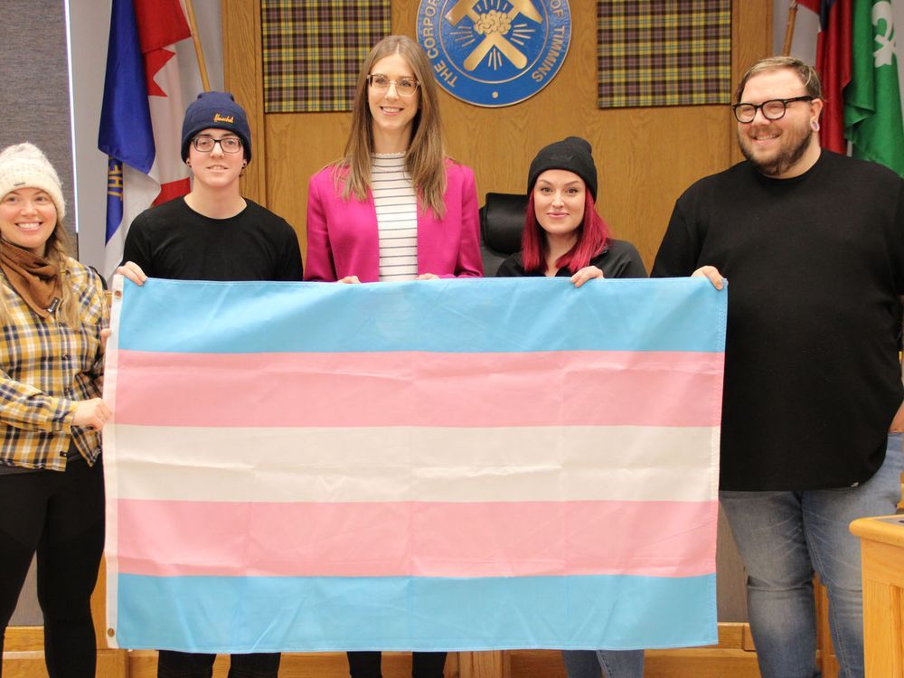 Transgender flag raised outside Timmins city hall | Sudbury Star