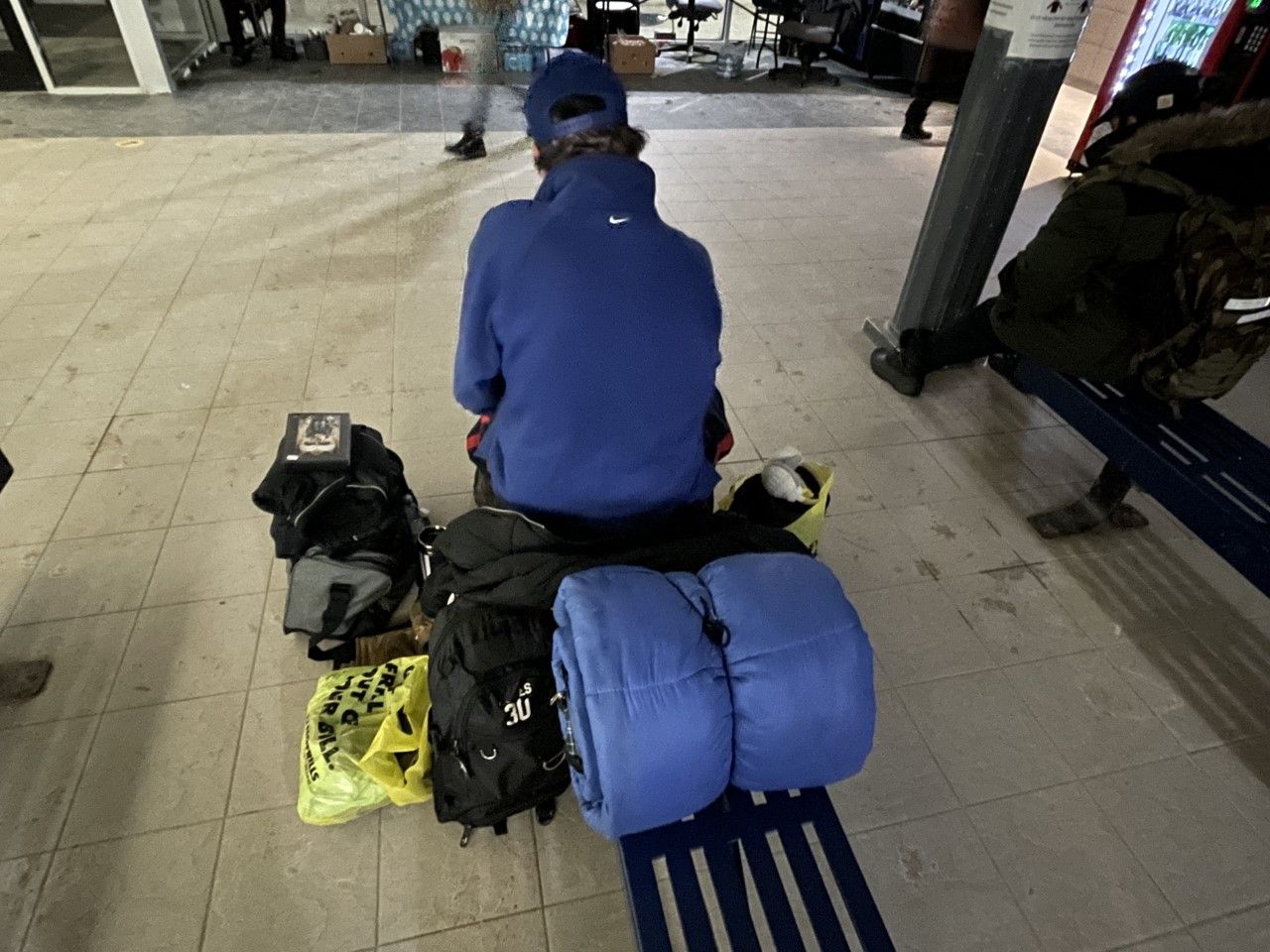 Trying to stay warm on the coldest night of the year. | The Daily Press