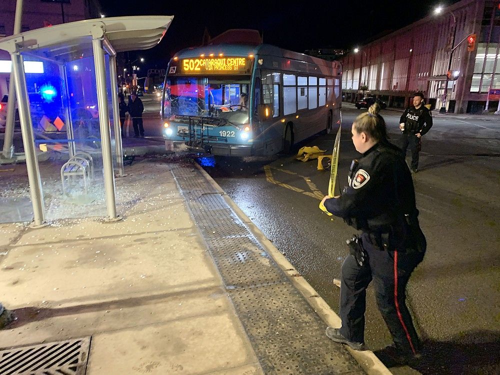 Kingston Transit terminal damaged in bus crash | Belleville Intelligencer