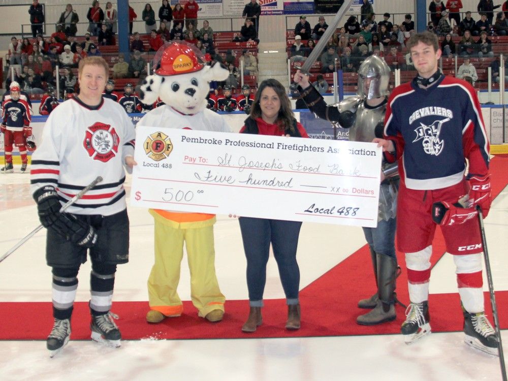 Firefighters battle Les Chevaliers from Jeanne-Lajoie in support of ...