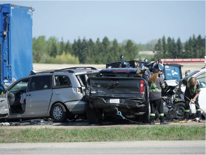 Two multi-vehicle collisions in Strathcona County caused by heavy smoke ...