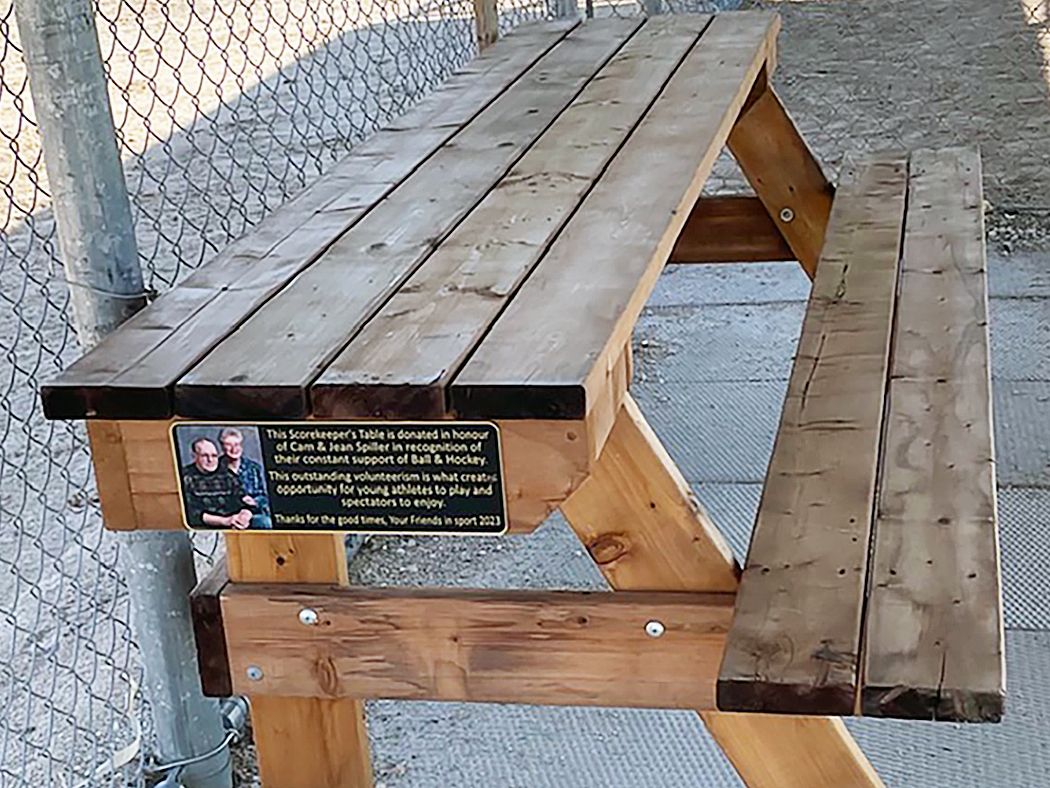 Scorekeeper table donated to honour of Cam and Jean Spiller | The ...