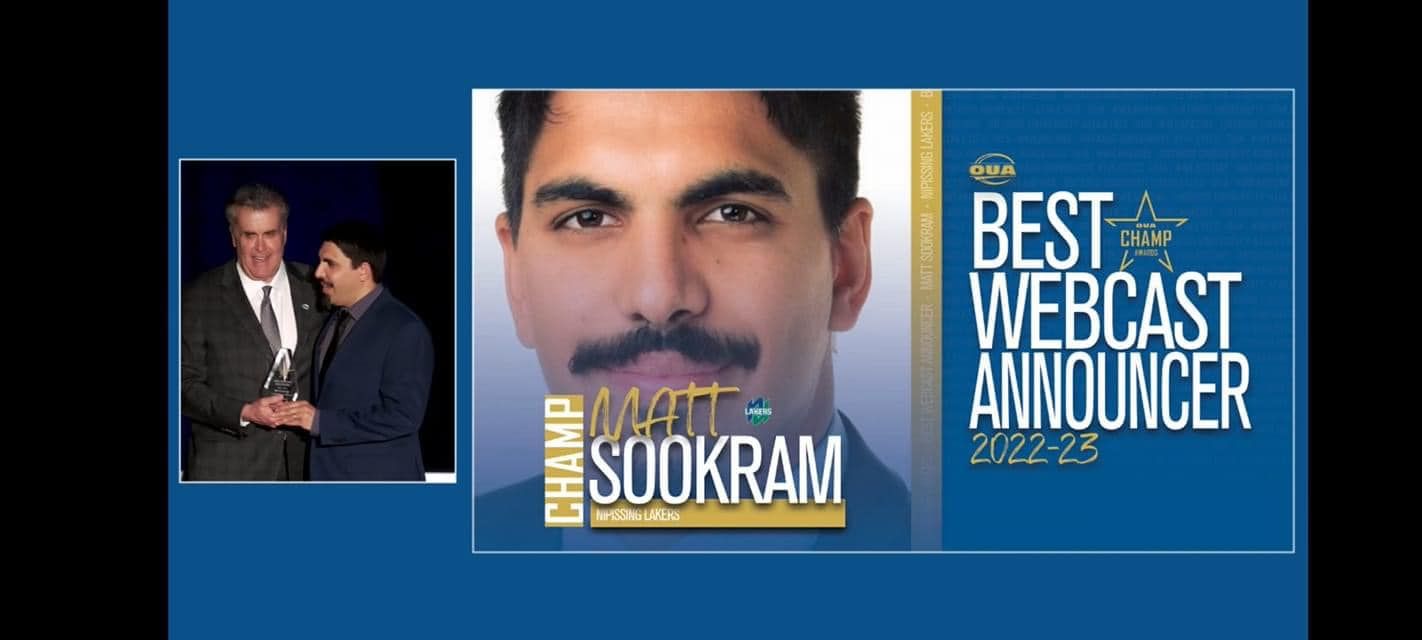 Matt Sookram wins an award for his broadcasting skill | North Bay Nugget