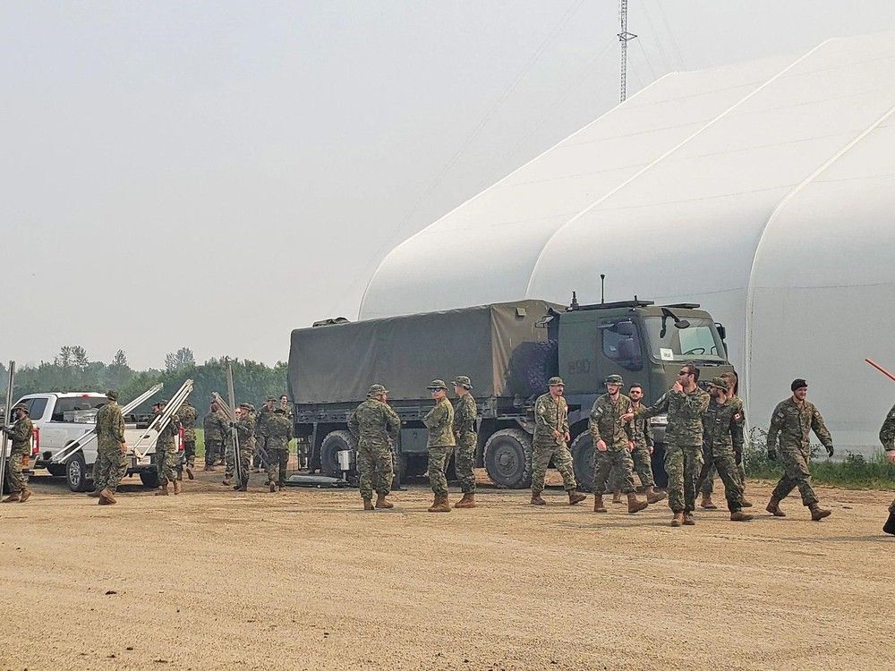 Military Arrives To Assist With Shining Bank Lake Wildfire Whitecourt