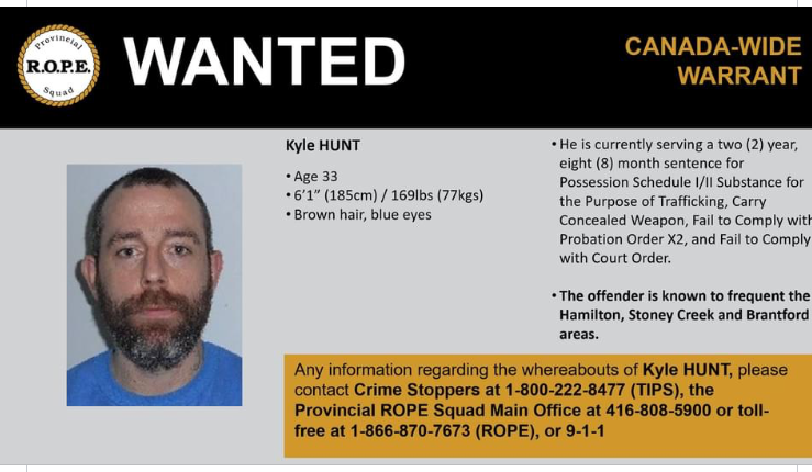 Police seek repeat offender Kyle Hunt | Simcoe Reformer