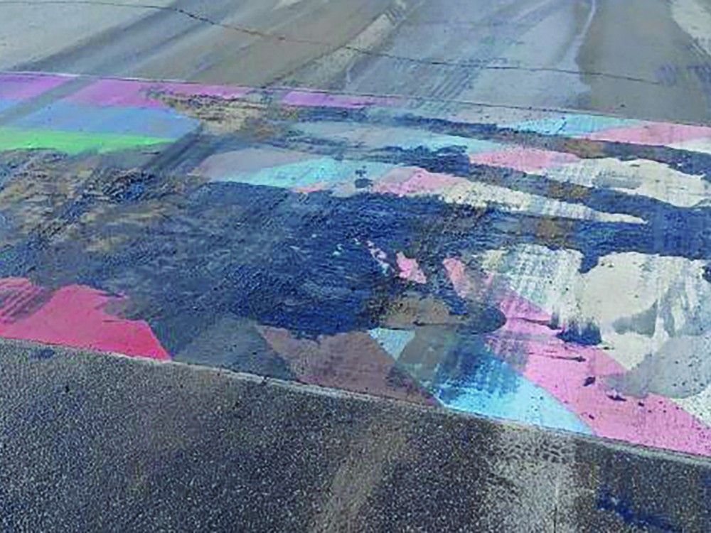 Leduc RCMP investigate mischief to Pride crosswalk | Leduc Representative Leduc RCMP investigate mischief to Pride crosswalk | Leduc Representative