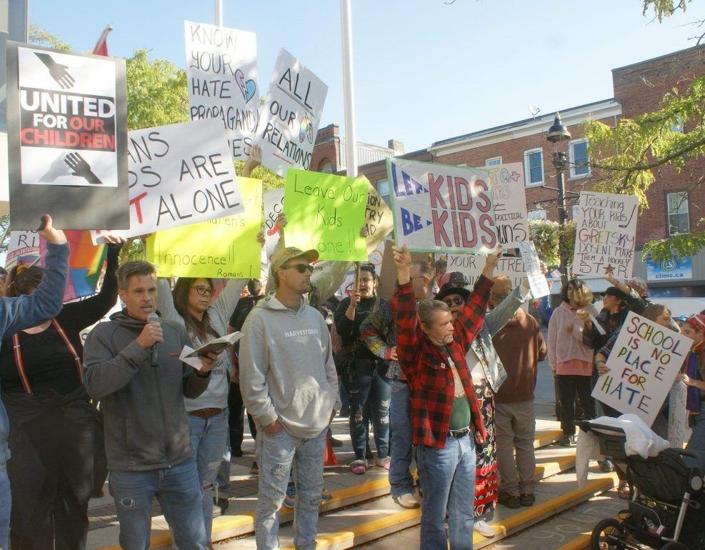 Competing protests held at Owen Sound city hall | Owen Sound Sun Times
