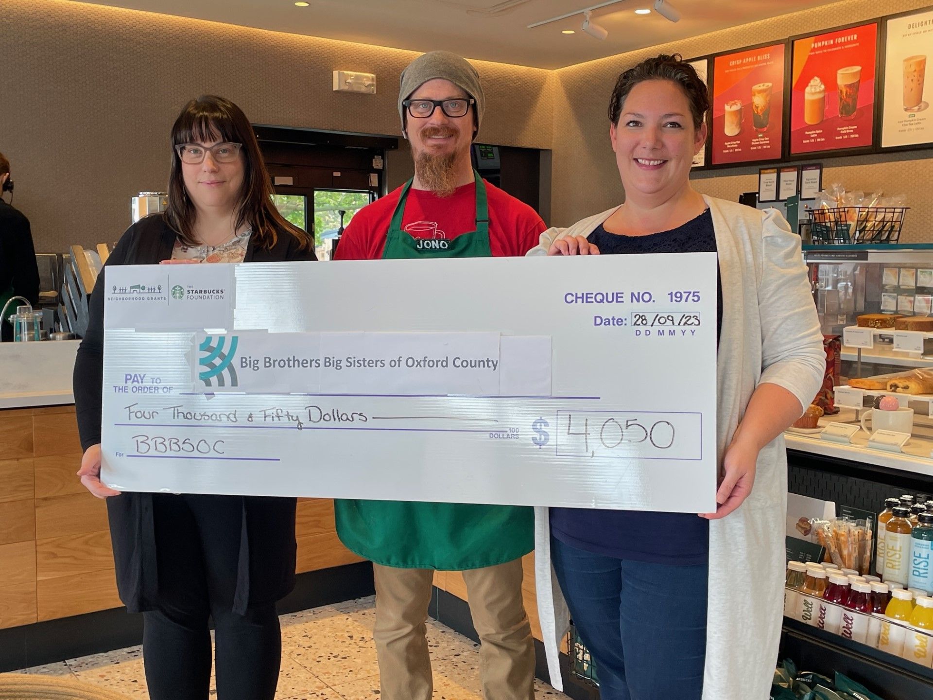 Big Brothers Big Sisters Oxford County receives grant from Starbucks ...