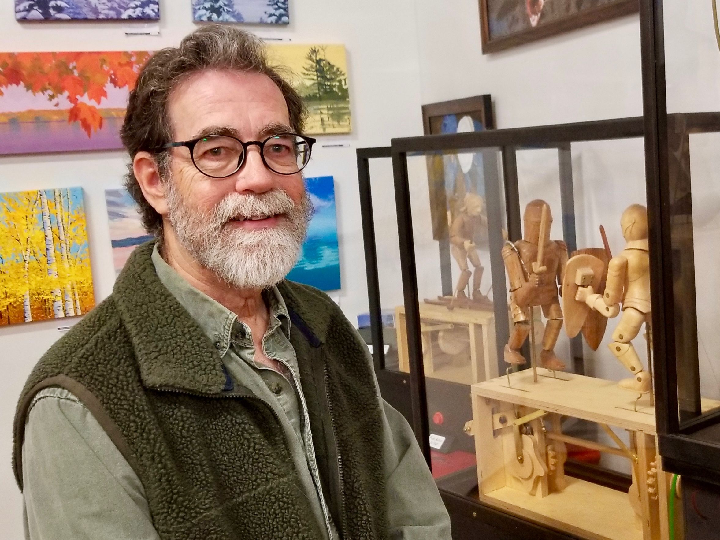 Automata exhibit showcases wooden sculptures set into motion | Owen ...