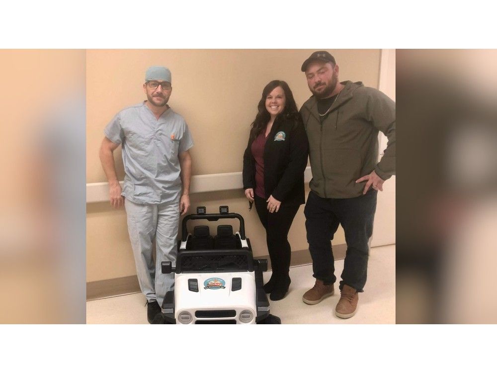 A new battery-operated car was recently donated to the local hospital ...