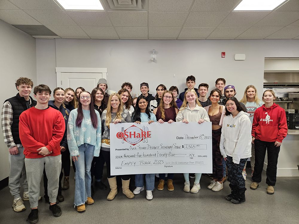 OSDSS leadership class donates over $7,500 to OSHaRE | Owen Sound Sun Times