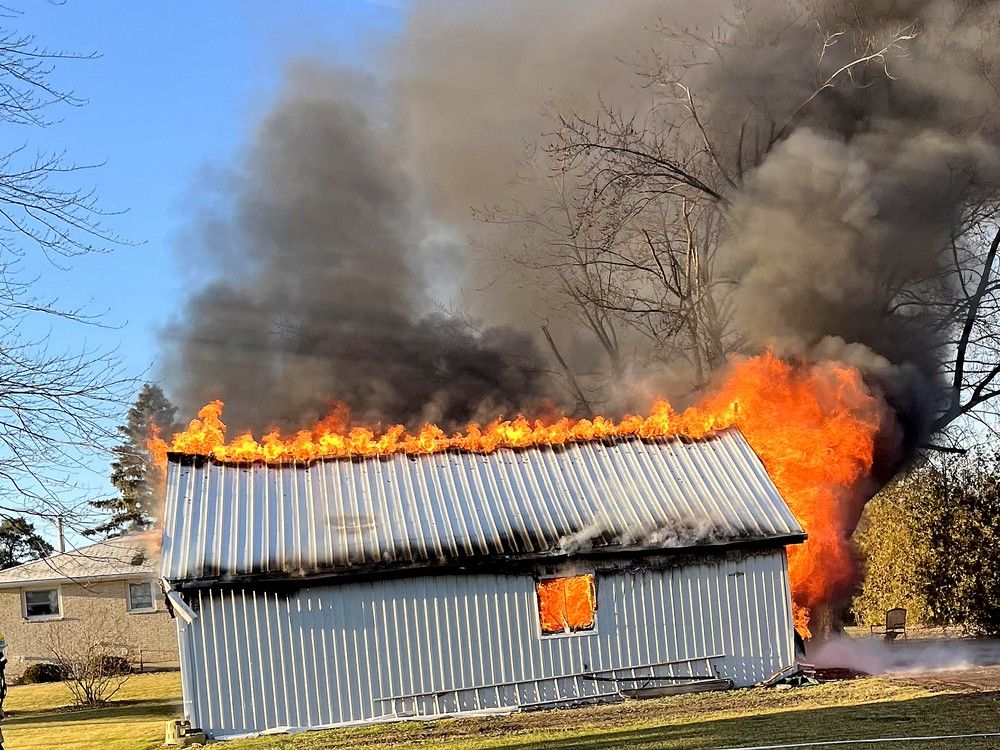 Wood stove blamed for causing $60K garage fire | The Woodstock Sentinel ...