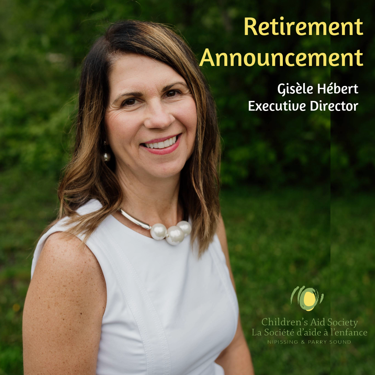 Gisèle Hébert retires as Children's Aid Society Executive Director ...