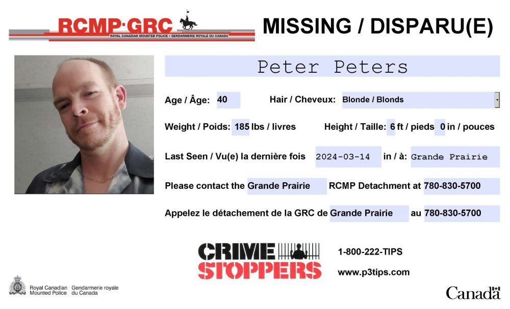 Peter Peters last seen in Grande Prairie Mar. 14 | Grande Prairie Daily ...