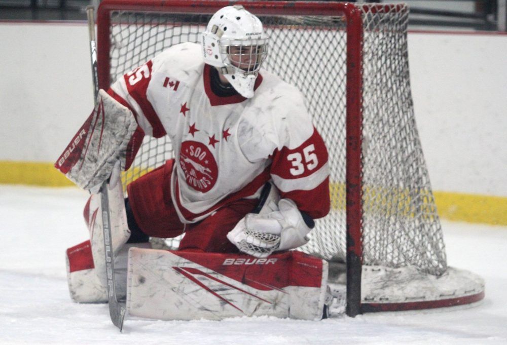 Soo Jr. goaile Nicholas Marson meets a fan at the U18 AAA tourney ...