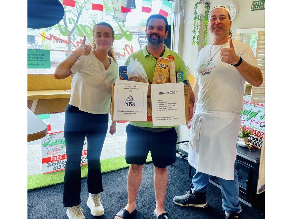 Successful food drive for Centre 105 organized by Christopher Leclair ...