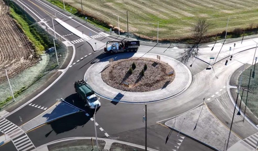 Safety touted with new roundabout at Grey Rd. 3 and 4 intersection ...