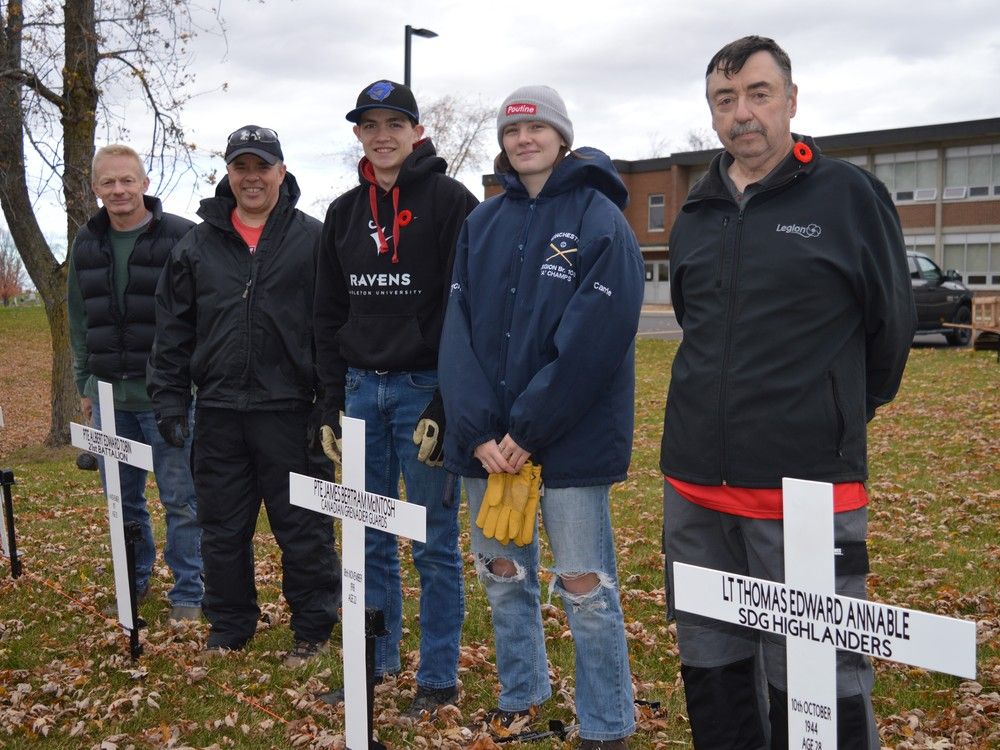 North Dundas District High School remembers with field of crosses ...