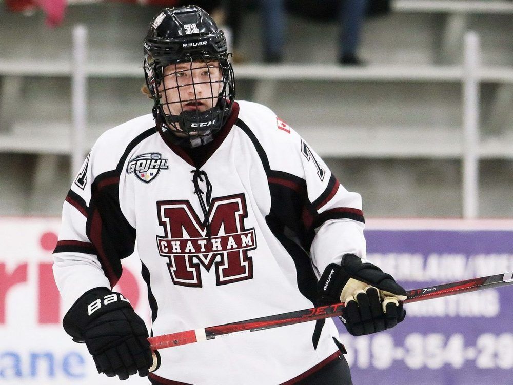 Chatham Maroons' Carter Chadwick wins GOJHL rookie of the month award ...