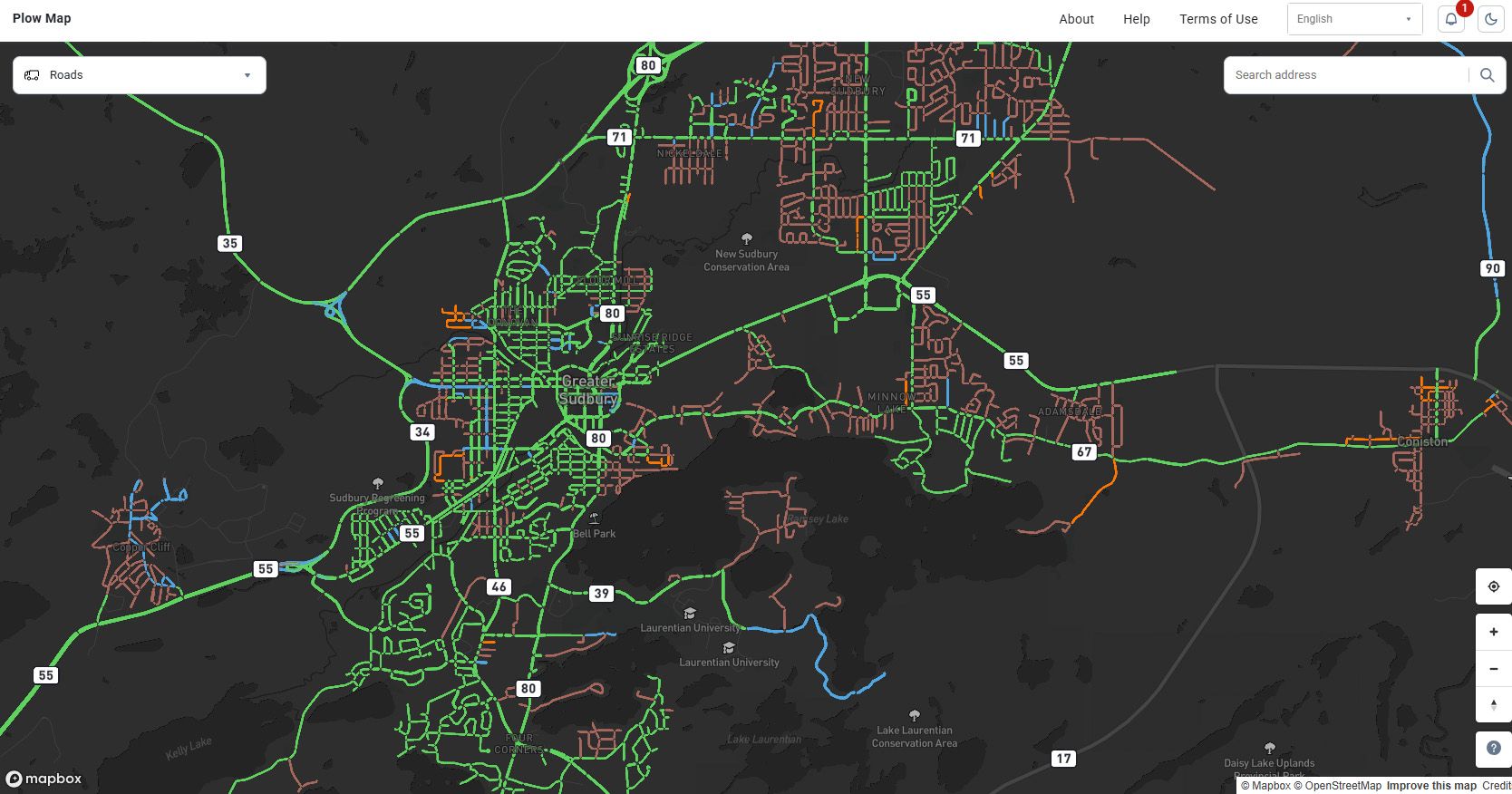 City of Greater Sudbury launches snow-plowing status map | Sudbury Star
