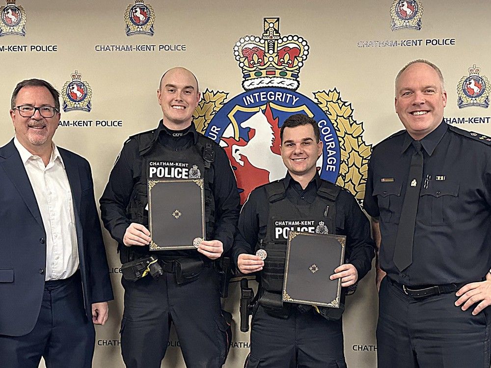 Chatham-Kent police officers recognized for life-saving effort ...
