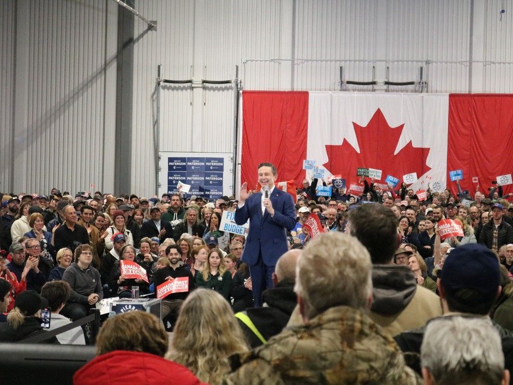 Conservative Leader Pierre Poilievre holds a rally in Kingston, vows to ...