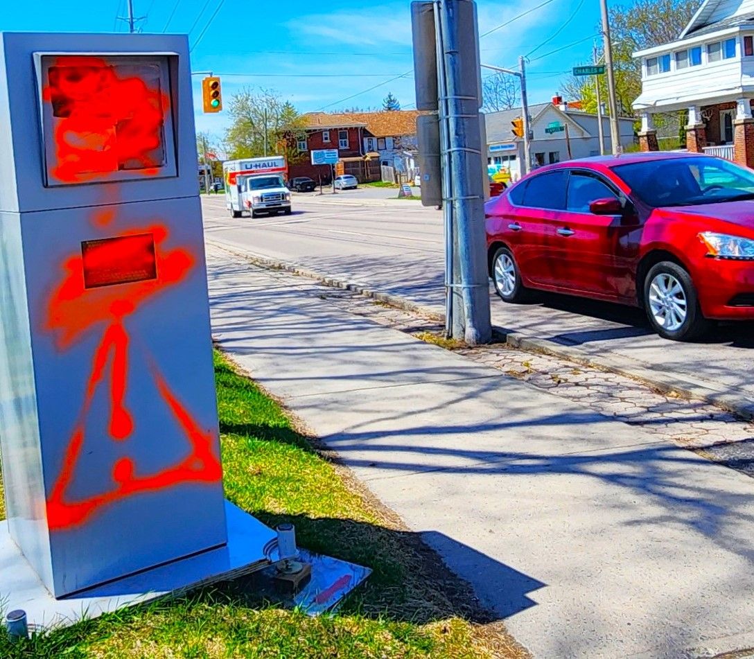 Vandals damage another municipal speed camera in Belleville ...