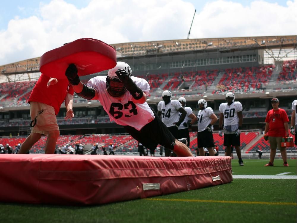 Photos: Redblacks practice as stadium work continues | Ottawa Citizen