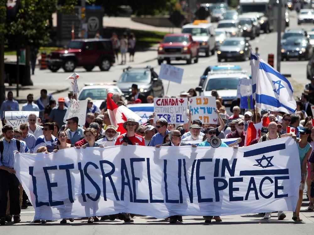 Demonstrators march on Parliament Hill in support of Israel | Ottawa ...