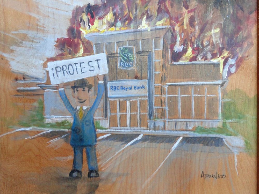 One artist's fiery protest against a bank and its annual painting prize ...