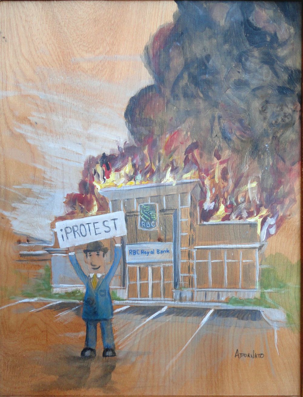 One artist's fiery protest against a bank and its annual painting prize ...