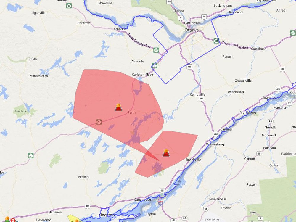Power back on after widespread failure west of Ottawa | Ottawa Citizen