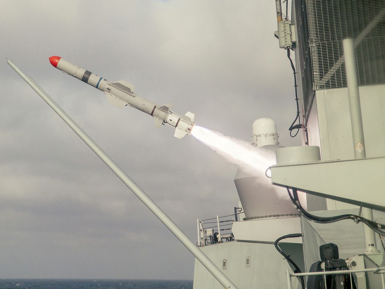 Canadian frigate fires Harpoon missile for the first time at a shore ...