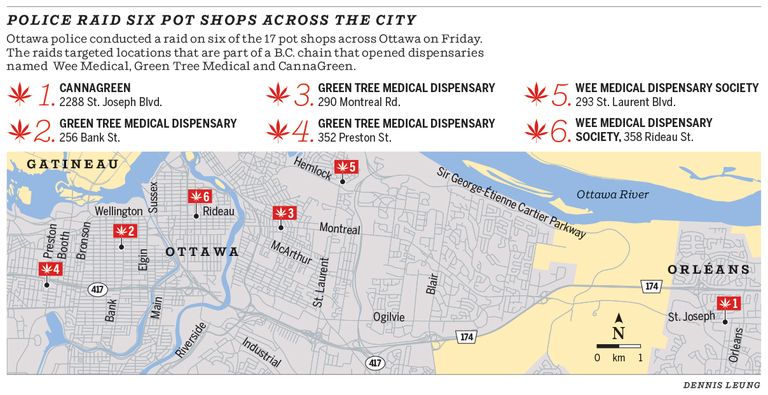 Police conducting major raids at six Ottawa pot shops | Ottawa Citizen