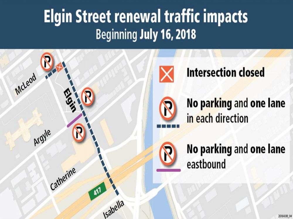 More traffic impacts on Elgin Street beginning July 16 | Ottawa Citizen
