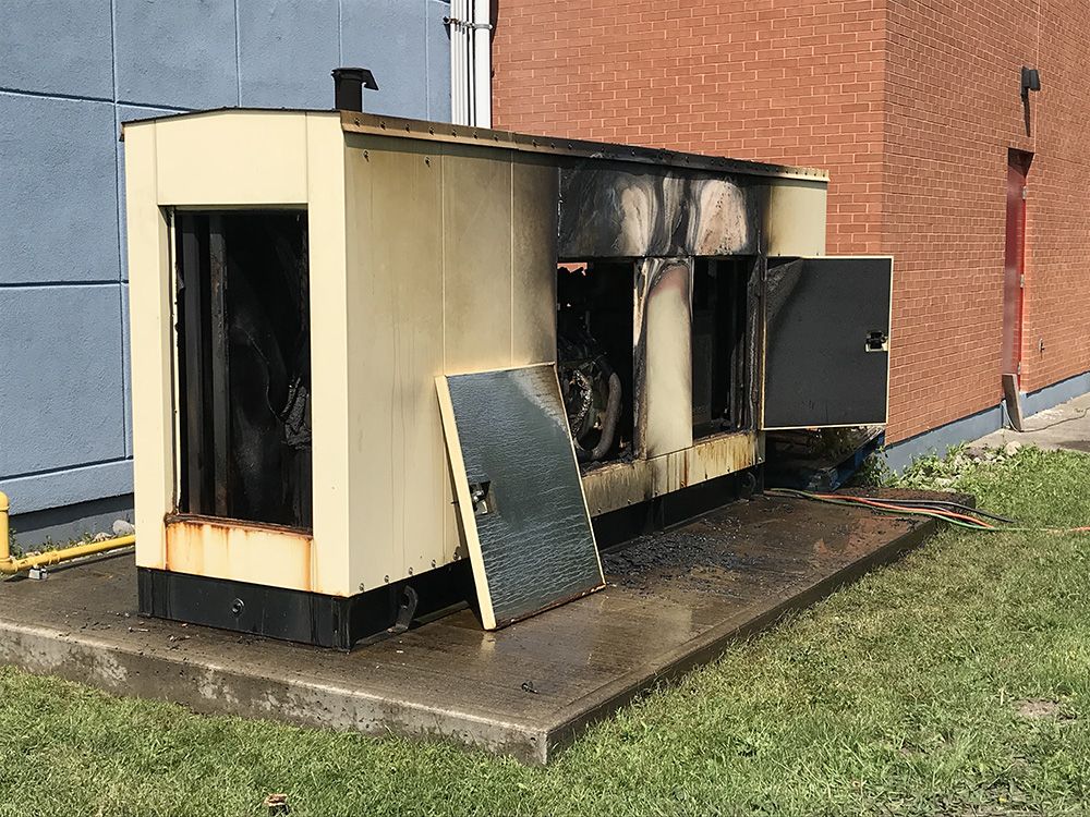 Firefighters call for assistance to fight flaming generator at their ...