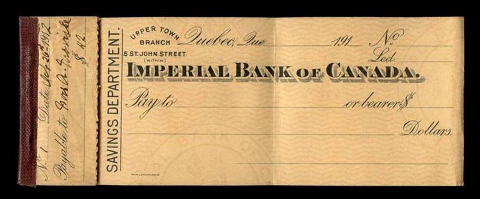 An illustrated presentation of the history of cheques in Canada ...