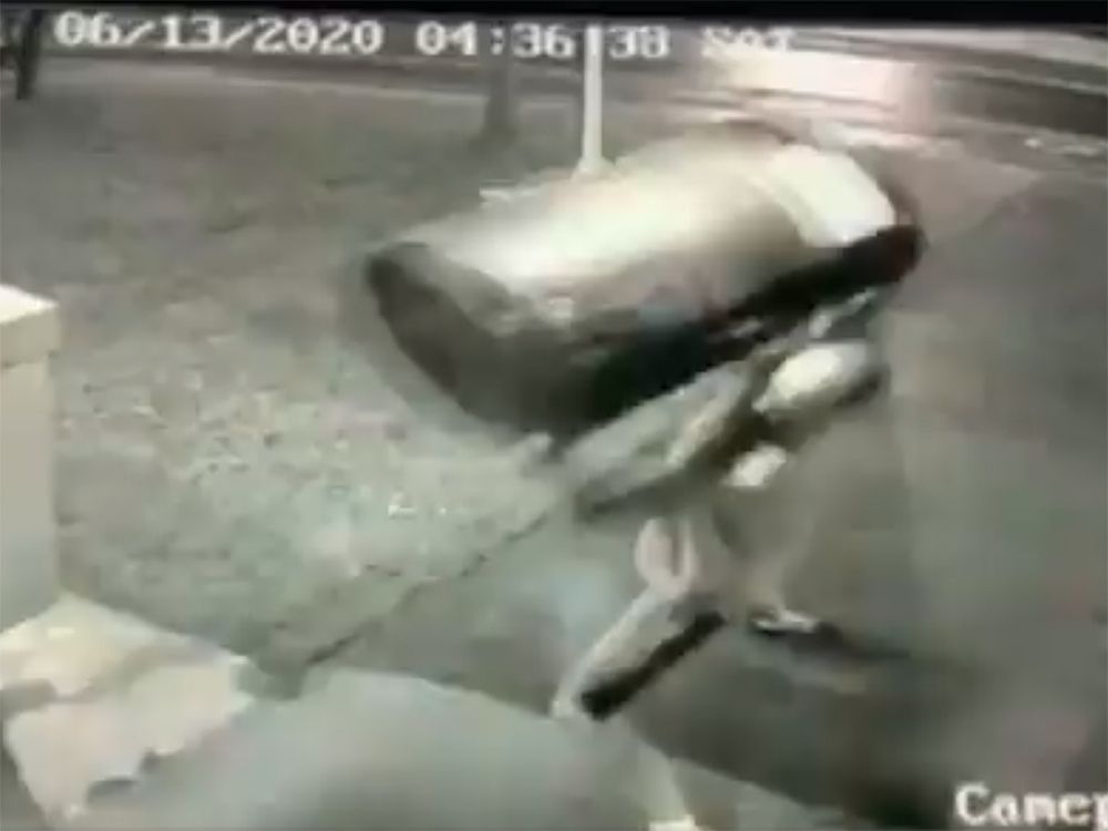 Garbage barrel hurled through glass door of Winchester OPP post ...