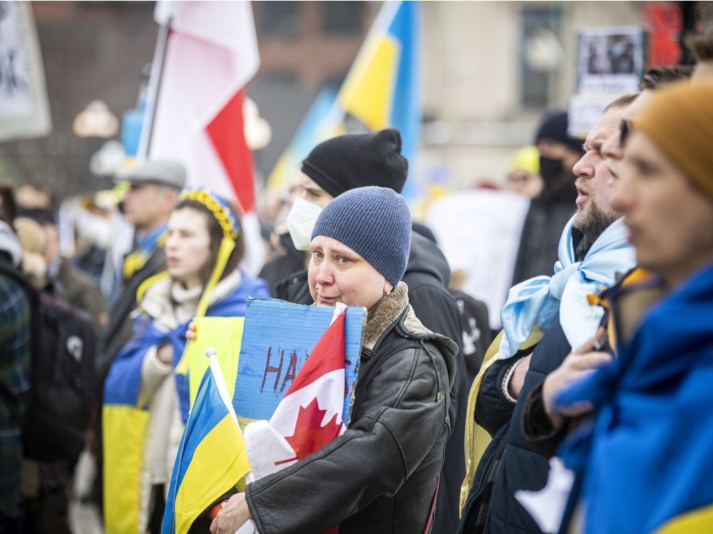 Photos: Ukraine rally on Parliament Hill, Sunday, March 6, 2022 ...