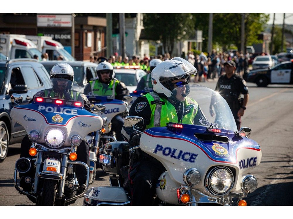 Procession carries fallen OPP officer's body home to Rockland | Ottawa ...
