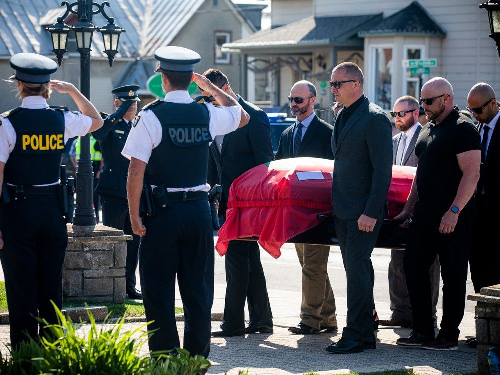 Procession carries fallen OPP officer's body home to Rockland | Ottawa ...
