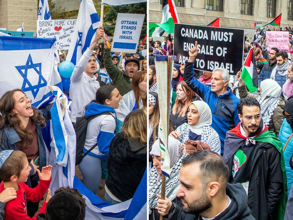 Tensions ran high in Ottawa on Sunday as two demonstrations took place | Ottawa Citizen