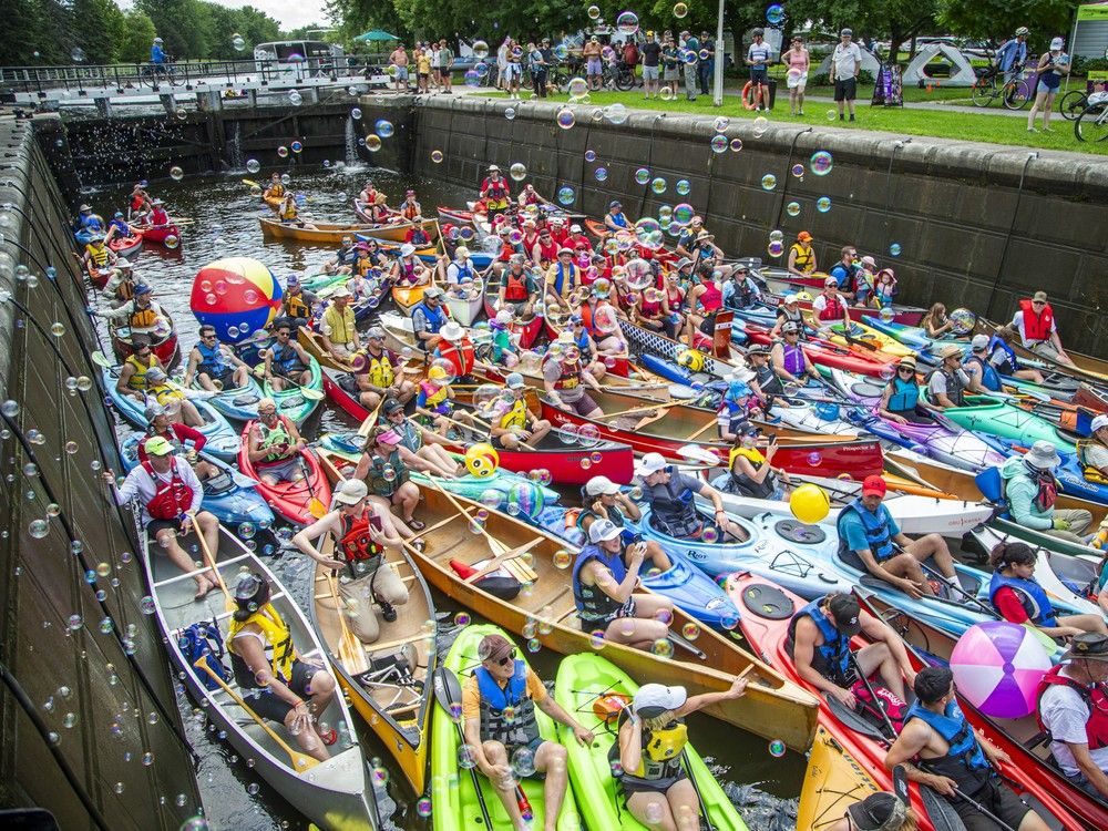 Kayaks and canoes fill Hartwells lockstation with colour | Ottawa Citizen