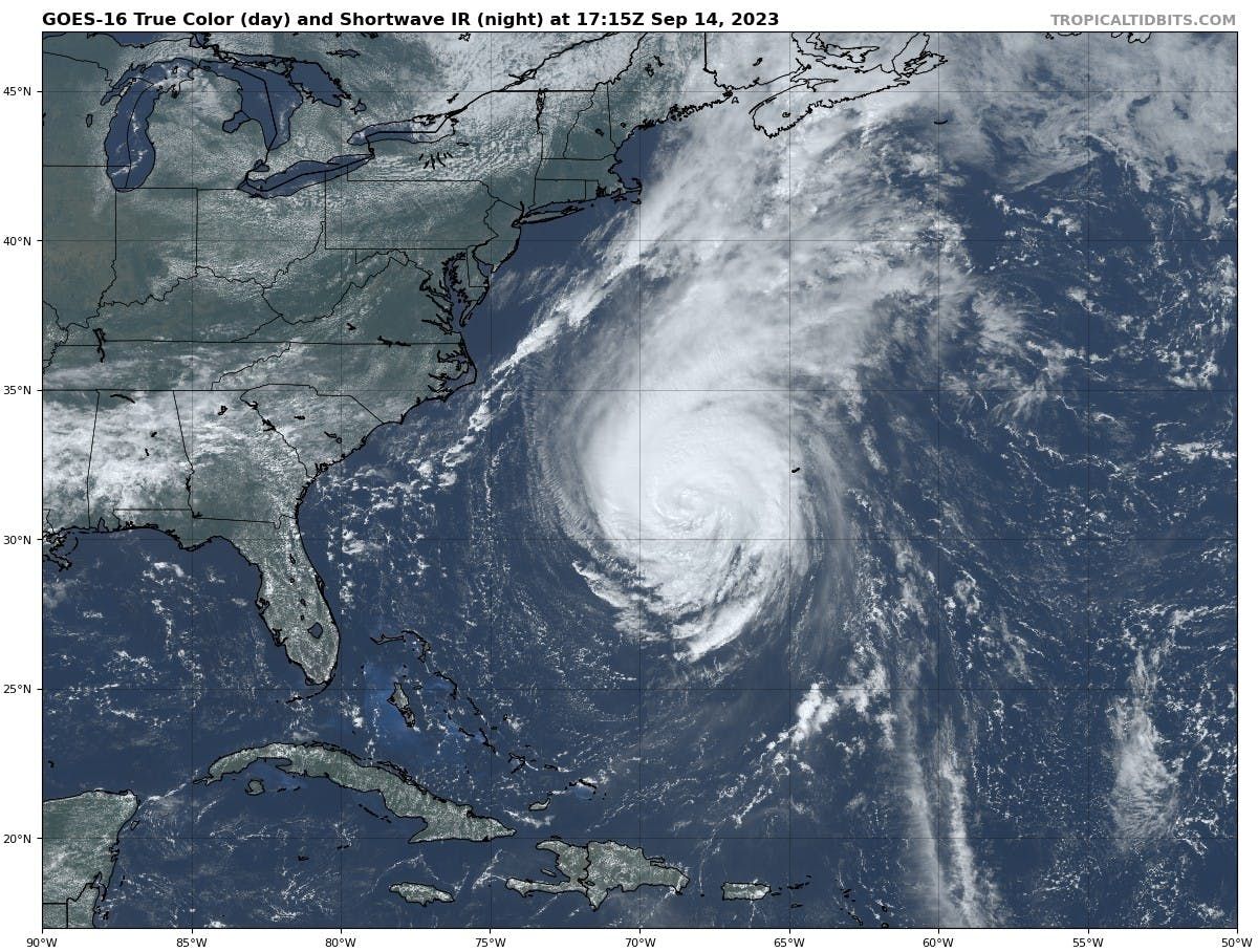Hurricane Lee’s landfall shifts east, but is still bringing rain, wind ...