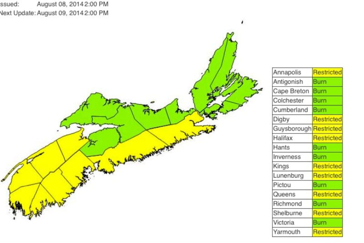 Aug. 8: Limits on brush, campfires in western Nova Scotia as fire index rises Gallery | PNI ...