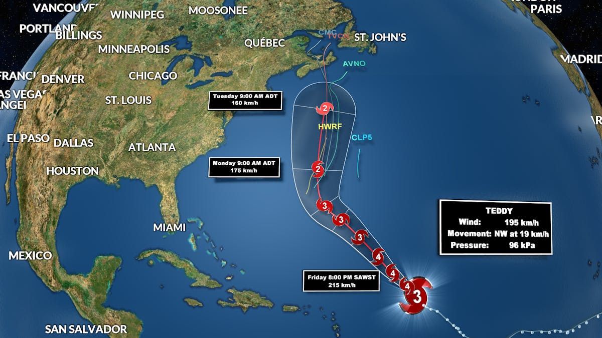 Hurricane Teddy continues its path toward Atlantic Canada | PNI ...
