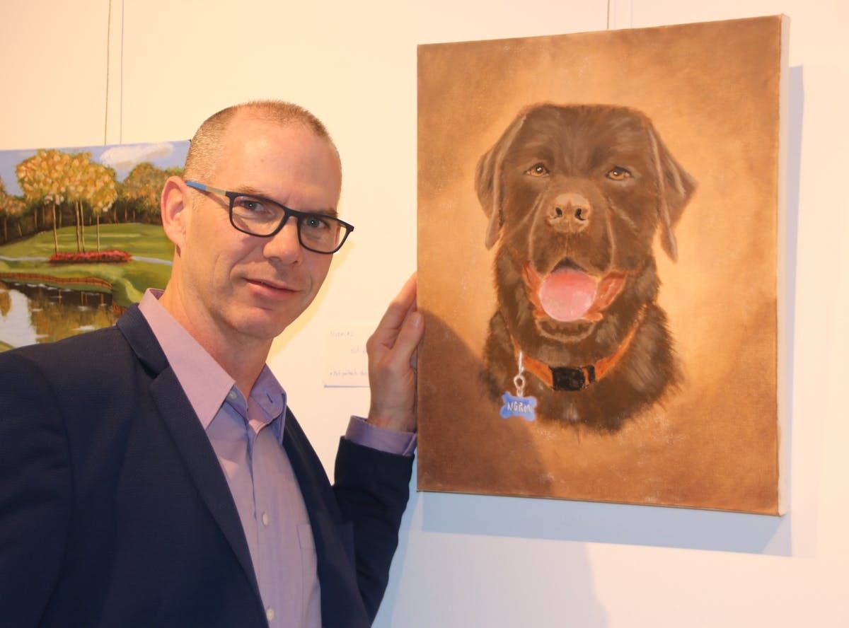 Truro man holds first art show two years after he began painting ...